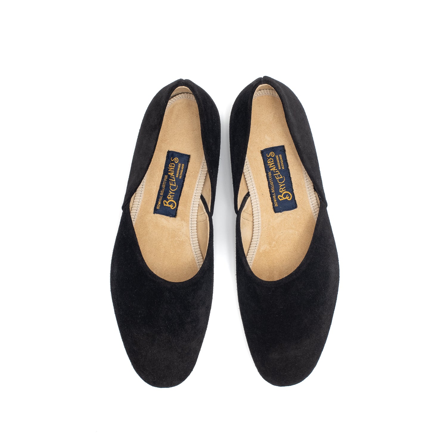 Bryceland's x Bowhill & Elliott Grecian Slippers Black Suede ...